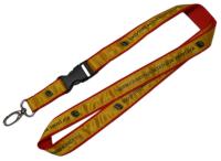 China Custom Logo Printed Lanyard 2.5cm Width Heat Press ID Card Holder for Conference for sale