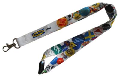 China Custom Sublimation Polyester Lanyards 90cm x 2cm One or Both Sides Printing for sale