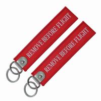 China Custom Woven Keychain 130x30mm PMS Color Merrowed Border Luggage Bag Tag for sale