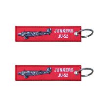 China Custom Twill Embroidered Keychain with Logo Both Sides 100pcs MOQ Promotional Gift for sale