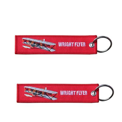 China Custom Embroidered Polyester Keychain 130x30mm Washable Eco Friendly Promotional Gift for sale