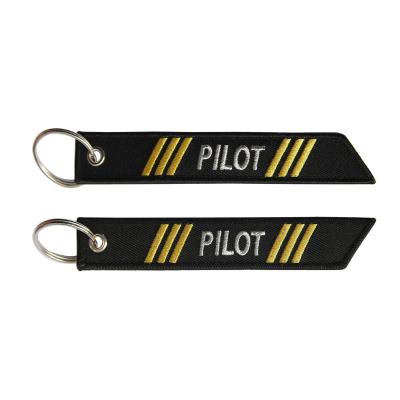 China Double Side Embroidered Key Tags  Customized   ID With Metal Ring for sale