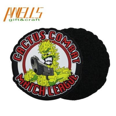China Custom PVC Morale Patch Hook and Loop Backing Self Adhesive Waterproof 50pcs MOQ for sale