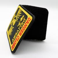 China Custom PVC Morale Patch Shield Velcro 4 Colors Flexible Rubber Patch for sale