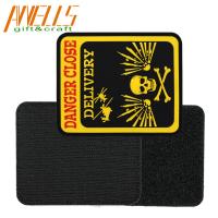 China Custom PVC Morale Patch Shield Velcro 4 Colors Flexible Rubber Patch for sale