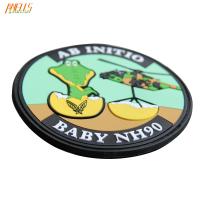China Custom 3D PVC Rubber Patch Round Iron On Velcro Morale Patches 50pcs MOQ for sale