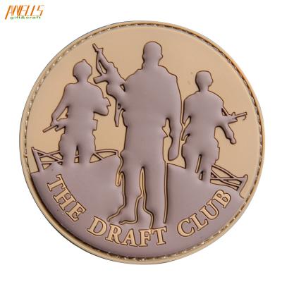 China Custom PVC Military Patch 3 Inch Sew On Self Adhesive for Garments Bags for sale