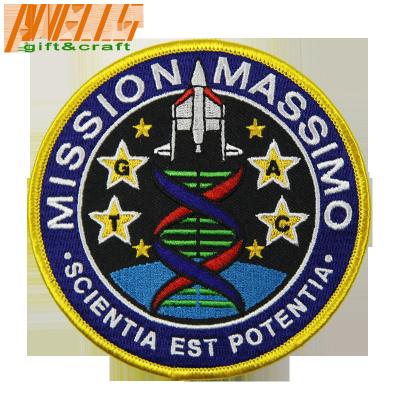 China Custom Twill Fabric Mission Embroidery Patch Heat Press Back for Garments Hats 100pcs for sale