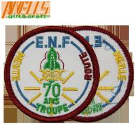China Custom Iron On Embroidery Patch Twill Fabric Background 100 Pcs MOQ for Clothing for sale
