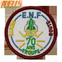 China Custom Iron On Embroidery Patch Twill Fabric Background 100 Pcs MOQ for Clothing for sale