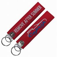 China Custom Embroidered Remove Before Flight Keychain 100pcs MOQ Polyester for sale