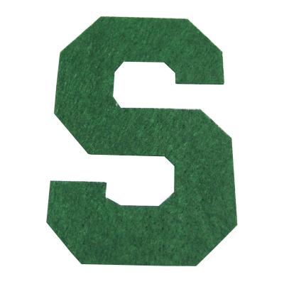 China Custom S Shape Iron On Felt Embroidered Badge Patches 50 Pcs Low MOQ for sale