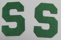 China Custom S Shape Iron On Felt Embroidered Badge Patches 50 Pcs Low MOQ for sale