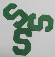 China Custom S Shape Iron On Felt Embroidered Badge Patches 50 Pcs Low MOQ for sale