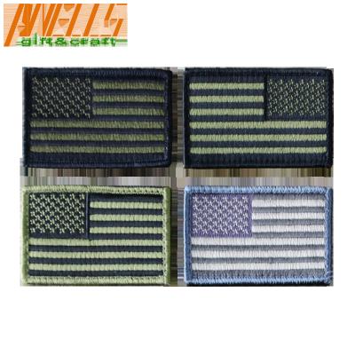 China Custom Embroidered US Army Flag Patch Hook and Loop Tactical Military Patch 3 inch for sale