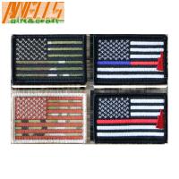 China Custom Embroidered US Army Flag Patch Hook and Loop Tactical Military Patch 3 inch for sale