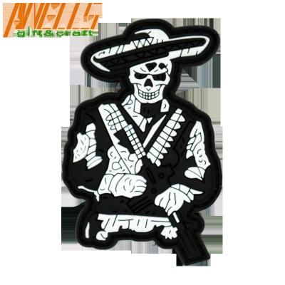 China Custom 3D Rubber Tactical PVC Patch with Hook Loop Backing for Garments Bags for sale