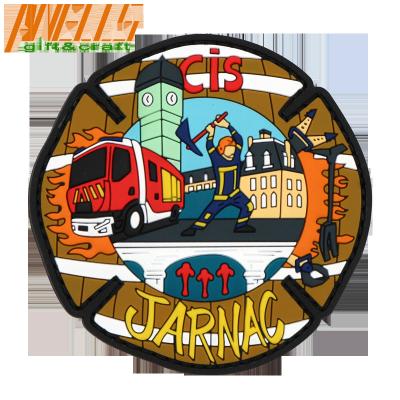 China Custom PVC Rubber Patch with Velcro Hook and Loop Backing for Fire Department Military Tactical Use for sale