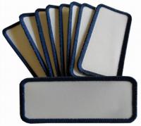 China Custom Heat Transfer Iron On Embroidered Patch with Merrow Border 100pcs per Bag for sale