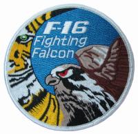 China Custom F-16 Fighting Falcon Iron On Embroidered Patch 4 Inch Military Uniform Patch for sale