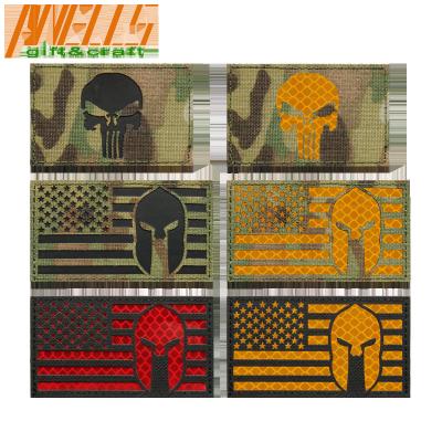 China Custom Engraving Logo 3D Tactical IR Reflective Patch for Garment Bags 50 100pcs for sale