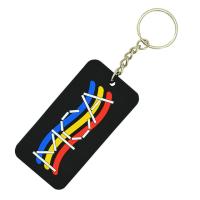 China Custom 3D Soft Flexible PVC Key Chain 3 Inches PMS Color Promotional Keychain for sale
