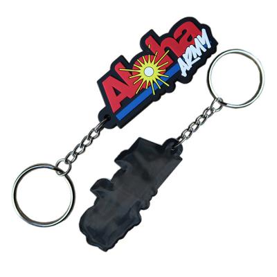 China Custom 2D Soft PVC Keychain Unbreakable Letters Pattern Promotional Gift 100pcs MOQ for sale