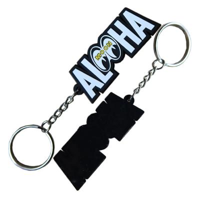 China Custom 2D 3D Logo Epoxy Soft PVC Keychain with Metal Ring and Chain for sale