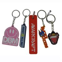 China Custom 2D 3D Logo Epoxy Soft PVC Keychain with Metal Ring and Chain for sale