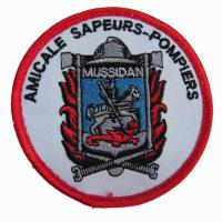 China Velcro Backing Twill Fabric Embroidered Textile Badges for sale