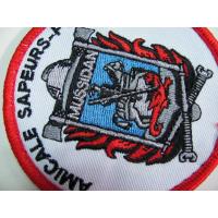 China Velcro Backing Twill Fabric Embroidered Textile Badges for sale