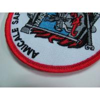 China Velcro Backing Twill Fabric Embroidered Textile Badges for sale