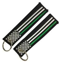 China PMS Color Washable Polyester Thread Embroidered Fabric Keychain for sale