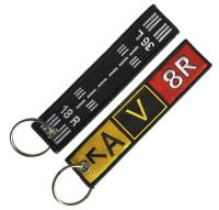 China Double Sided 100% Polyester 130x 30mm Pilot Embroidery Keychain for sale