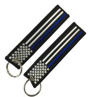 China Custom Polyester Merrowed Border Double Sided Embroidery Keytag 130x30mm for sale