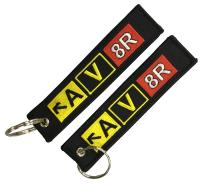 China 130x30mm Twill Washable 75% Embroidered Fabric Keychain Custom Logo for sale