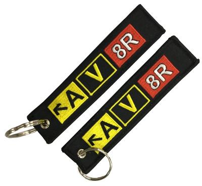 China 130x30mm Twill Washable 75% Embroidered Fabric Keychain Custom Logo for sale