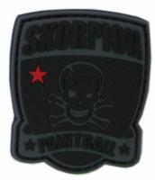 China Custom 3D Embossed Rubber PVC Patch 2 Color Skull Logo 3 Inch Military Tactical for sale
