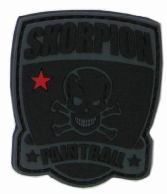 China Custom 3D Embossed Rubber PVC Patch 2 Color Skull Logo 3 Inch Military Tactical for sale