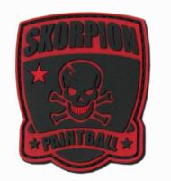 China Custom 3D Embossed Rubber PVC Patch 2 Color Skull Logo 3 Inch Military Tactical for sale