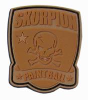 China Custom 3D Embossed Rubber PVC Patch 2 Color Skull Logo 3 Inch Military Tactical for sale