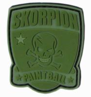 China Custom 3D Embossed Rubber PVC Patch 2 Color Skull Logo 3 Inch Military Tactical for sale