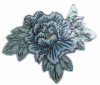 China Custom Iron On Twill Flower Embroidered Patches Merrow Border 100 PCS MOQ for sale