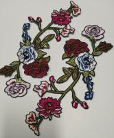 China Custom Washable 100% Embroidery Iron On Patches 190mm Height Heat Cut Border for sale
