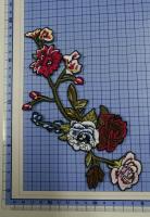 China Custom Washable 100% Embroidery Iron On Patches 190mm Height Heat Cut Border for sale