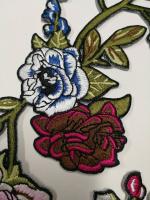 China Custom Washable 100% Embroidery Iron On Patches 190mm Height Heat Cut Border for sale