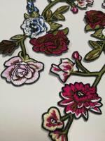 China Custom Washable 100% Embroidery Iron On Patches 190mm Height Heat Cut Border for sale