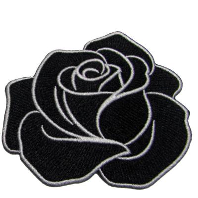 China Custom Twill Fabric Heat Cut Border Embroidery Patches 100 PCS MOQ Iron On for Clothing for sale