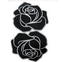 China Custom Twill Fabric Heat Cut Border Embroidery Patches 100 PCS MOQ Iron On for Clothing for sale