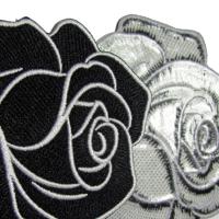 China Custom Twill Fabric Heat Cut Border Embroidery Patches 100 PCS MOQ Iron On for Clothing for sale